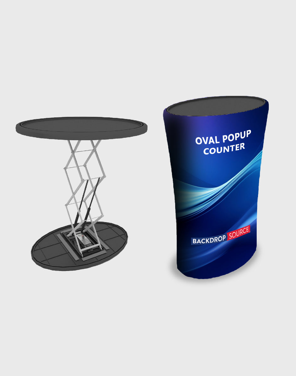 Backlit Oval Popup Counter | Illuminated Exhibition Counter Display ...