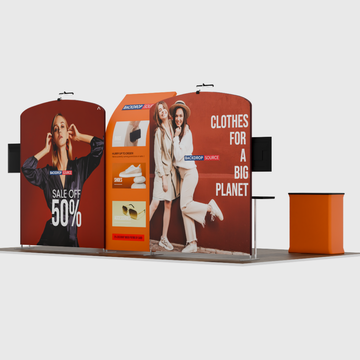20ft Portable Booth Display Walls for Exhibitions – Backdropsource UAE