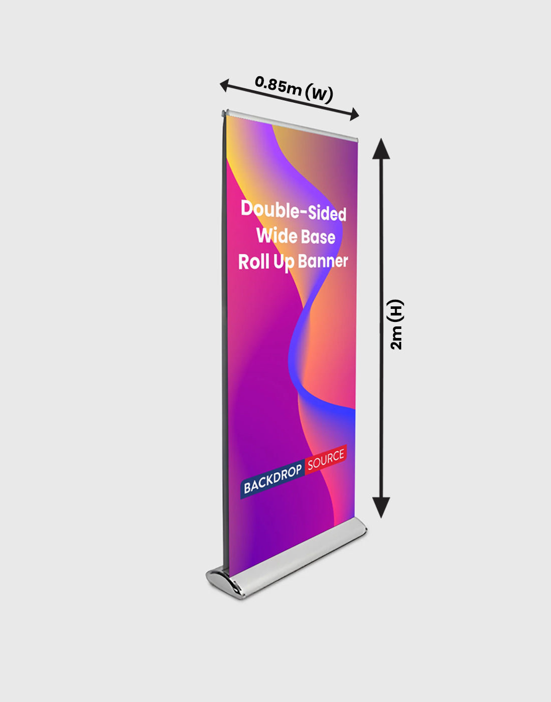 Double-sided wide base Roll Up Banner – Backdropsource UAE