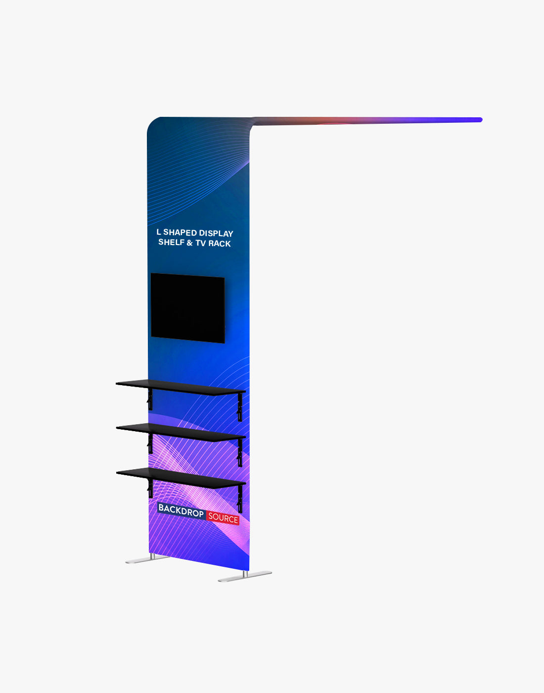 L-Shaped Display with Shelf & TV Rack – Backdropsource UAE