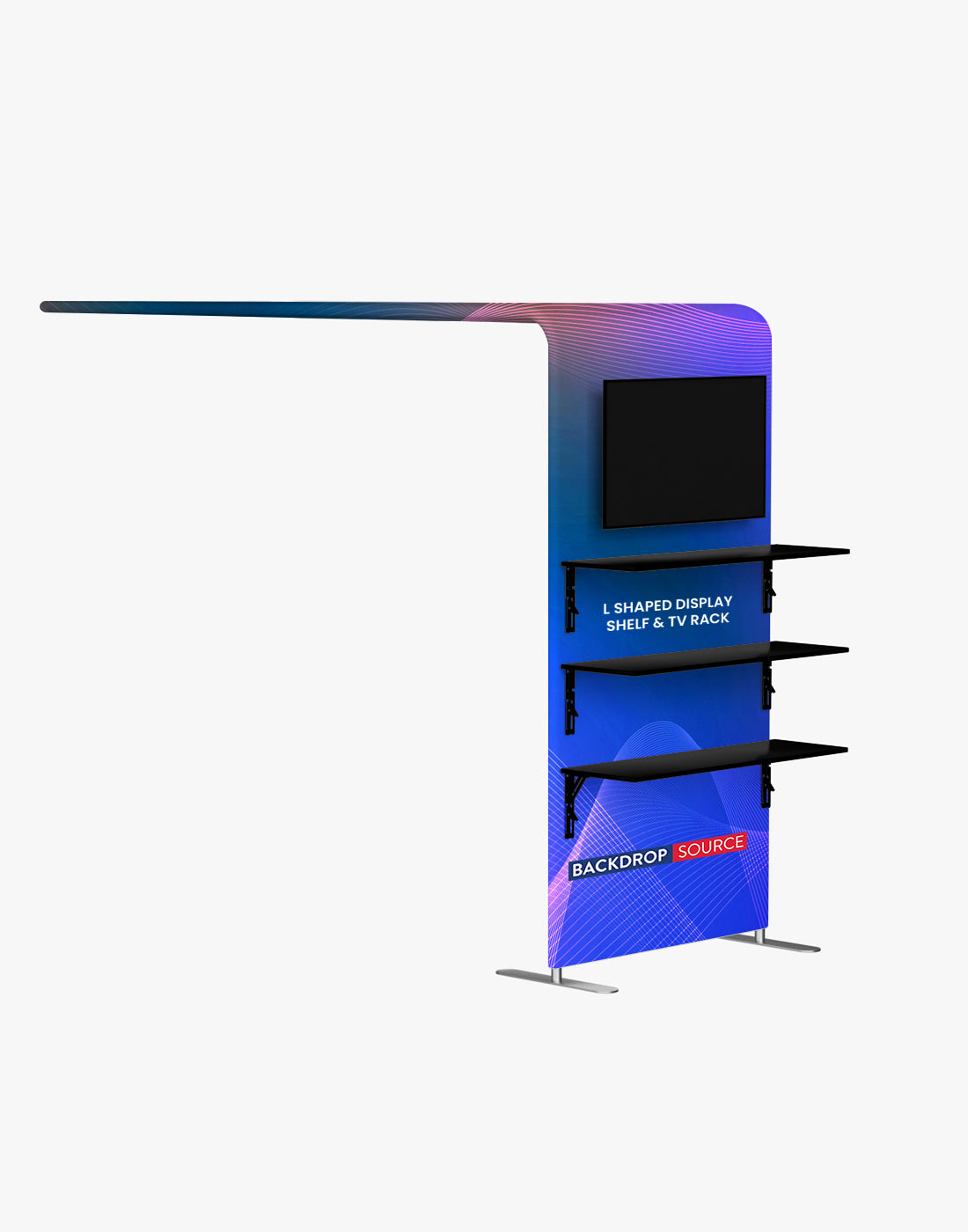 L-Shaped Display with Shelf & TV Rack – Backdropsource UAE