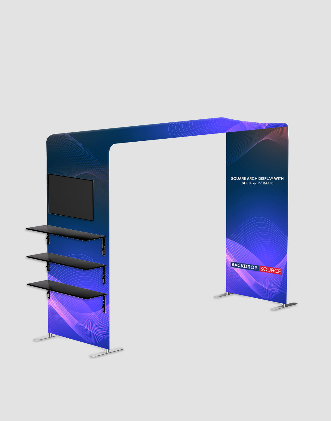 Square Arch Display with Shelf & TV Rack – Backdropsource UAE