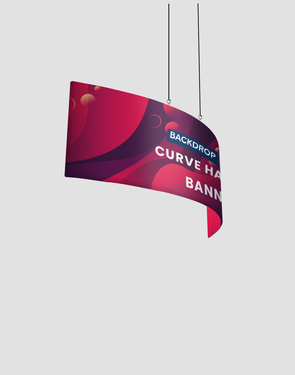 Curved Hanging Banner | Overhead Fabric Display for Exhibitions ...